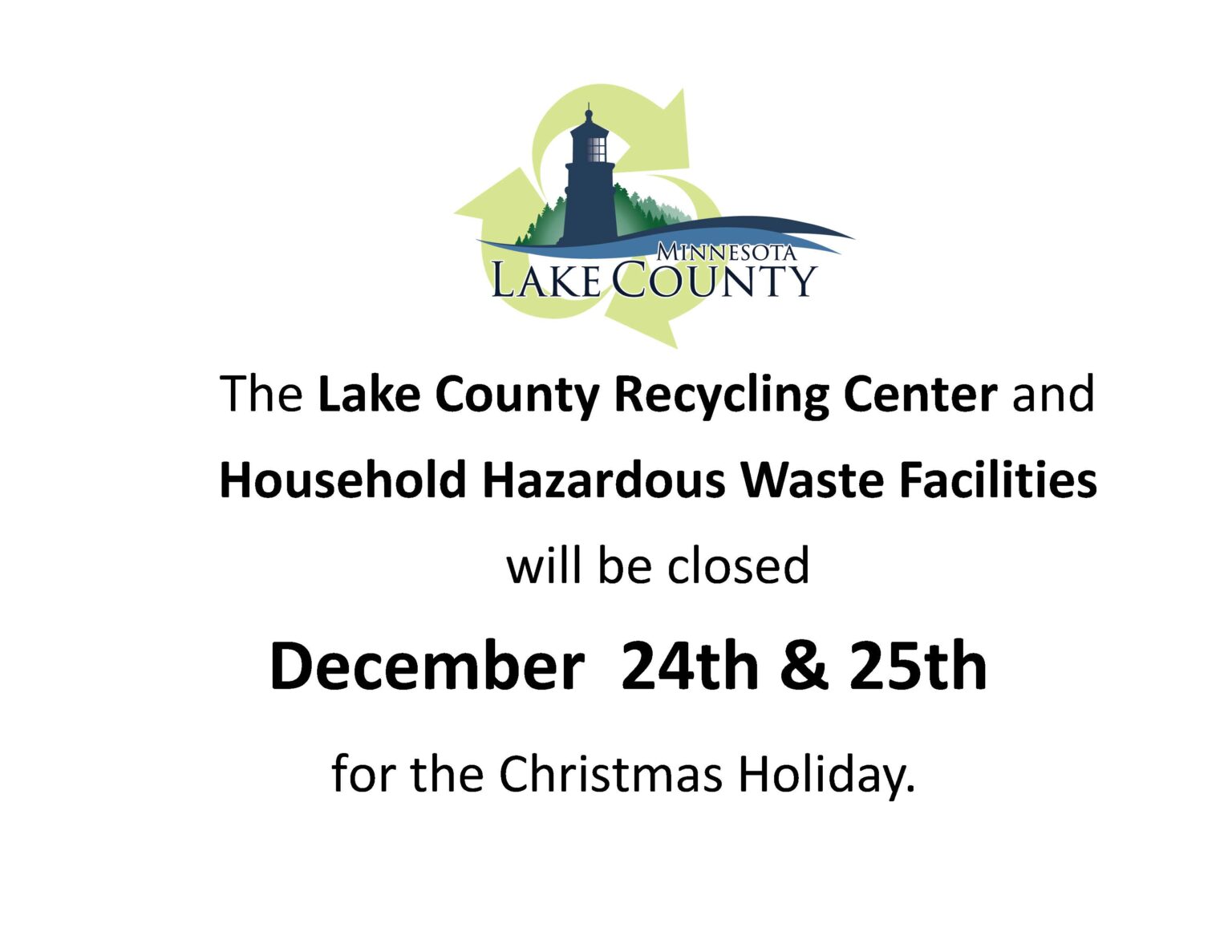 Recycling Center and Household Hazardous Waste Closed December 24-25 ...