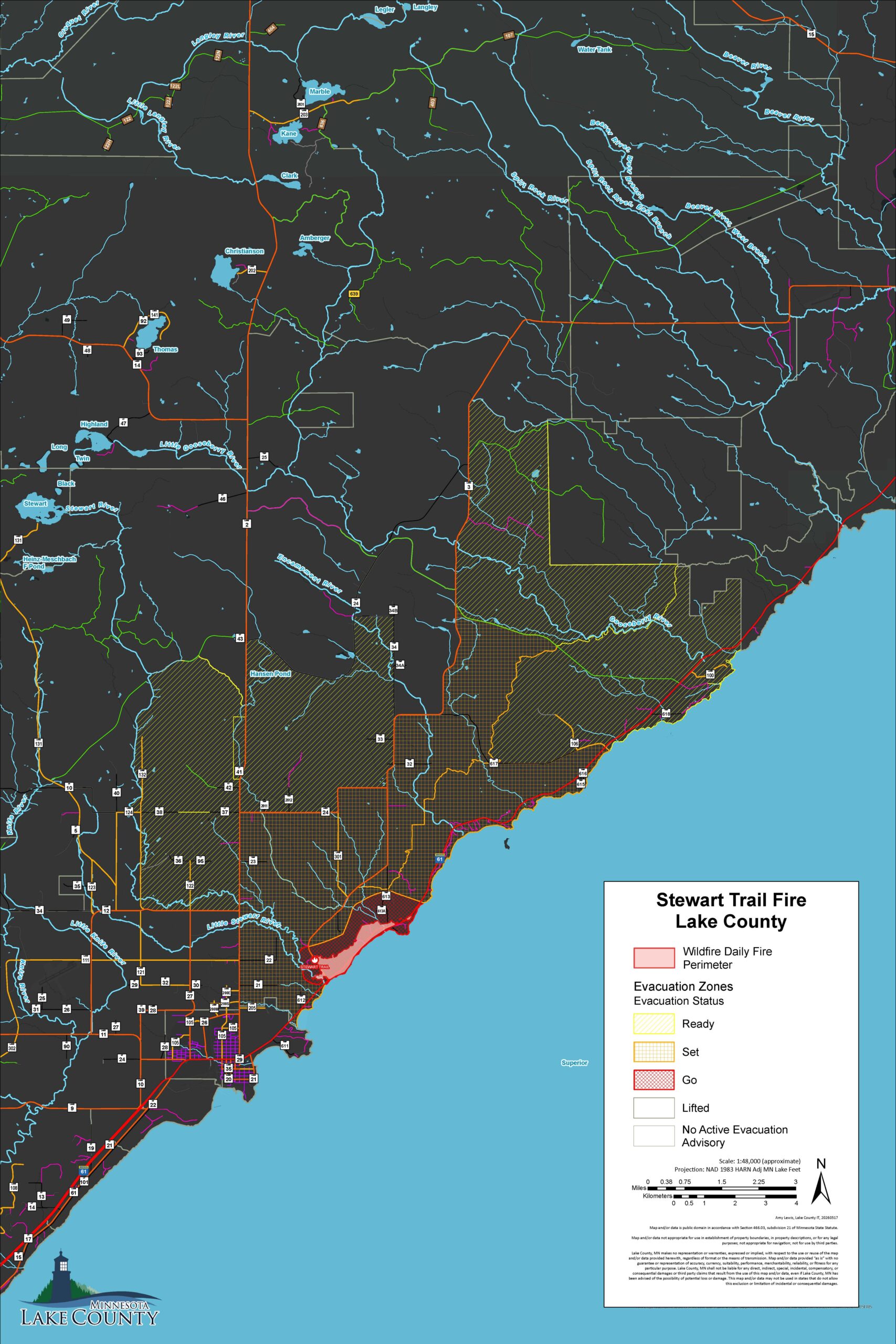 Stewart Trail Fire – Tuesday, May 26, 2026 – Lake County, MN
